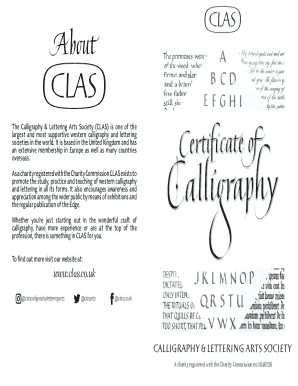 Fillable Online Clas Certificate of Calligraphy Entry Form Fax Email ...