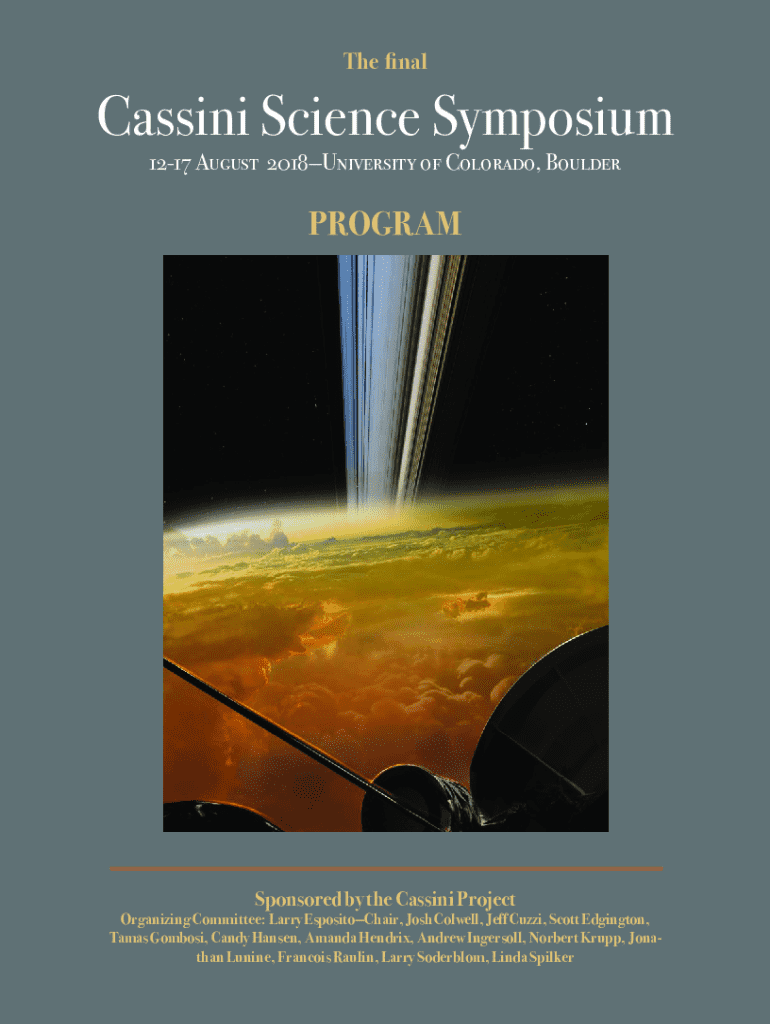 Fillable Online Organizing Committee: Larry EspositoChair, Josh Colwell ...