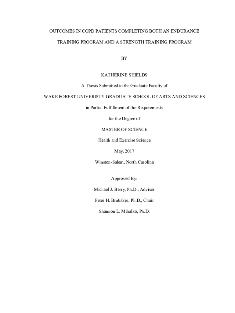 Fillable Online OUTCOMES IN COPD PATIENTS COMPLETING BOTH AN ENDURANCE Fax Email Print - pdfFiller