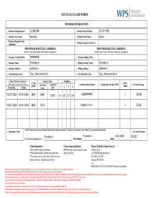 Fillable Online Inclusa Claim Form Fax Email Print - pdfFiller