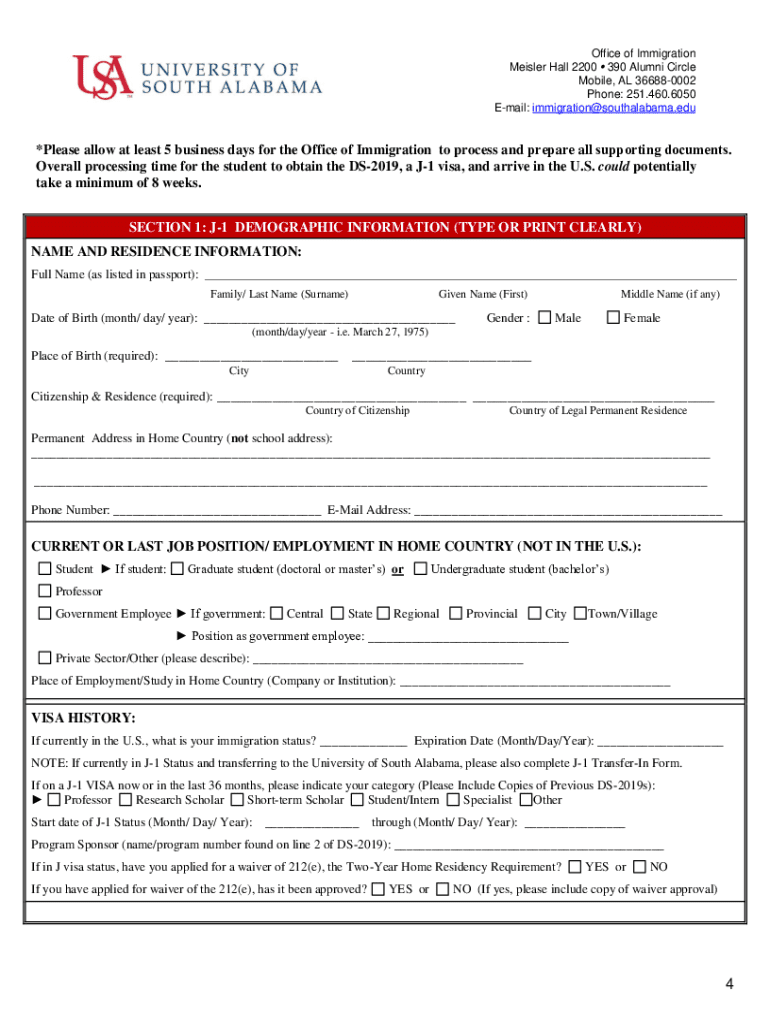 Fillable Online J-1 Exchange Student Application Fax Email Print - pdfFiller