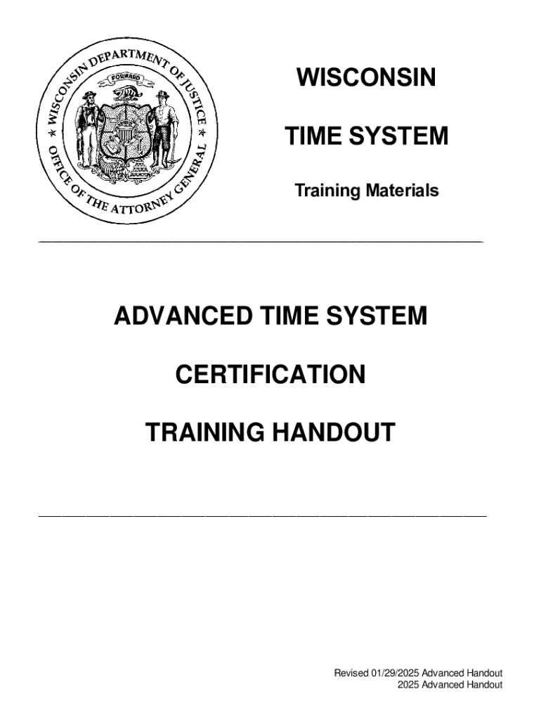 Fillable Online Advanced Time System Certification Training Handout Fax ...