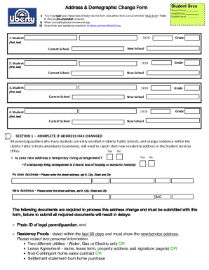 Fillable Online Address & Demographic Change Form Fax Email Print ...