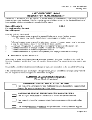 Request for Plan Amendment Doc Template | pdfFiller