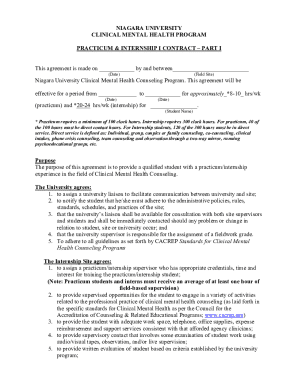 Fillable Online Clinical Mental Health Program Practicum & Internship ...