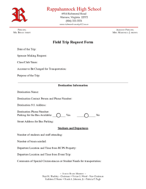 Fillable Online Field Trip Request Fax Email Print - pdfFiller