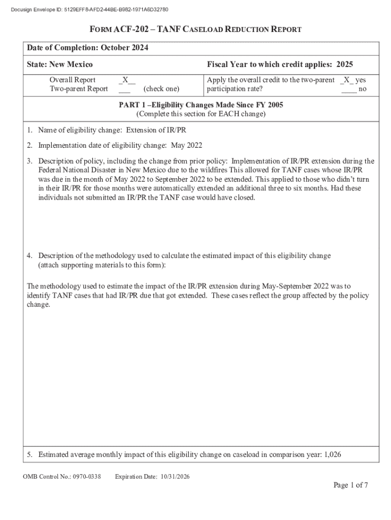 Fillable Online Tanf Caseload Reduction Report Fax Email Print - pdfFiller