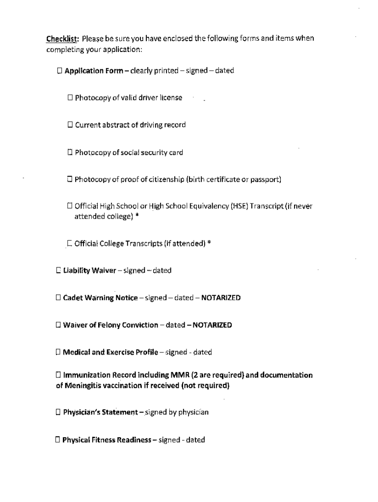 Fillable Online Application Form for Pre-employment Police Basic ...
