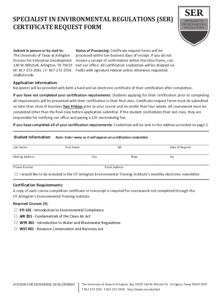 Fillable Online Certificate Request Form Fax Email Print - pdfFiller