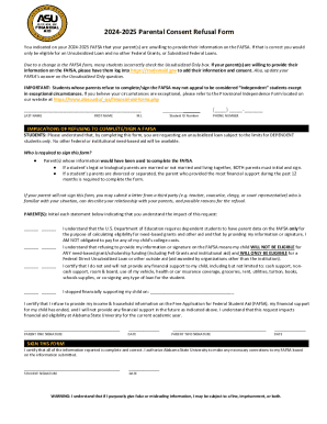 Fillable Online 2024-2025 Parental Consent Refusal Form Fax Email Print - pdfFiller
