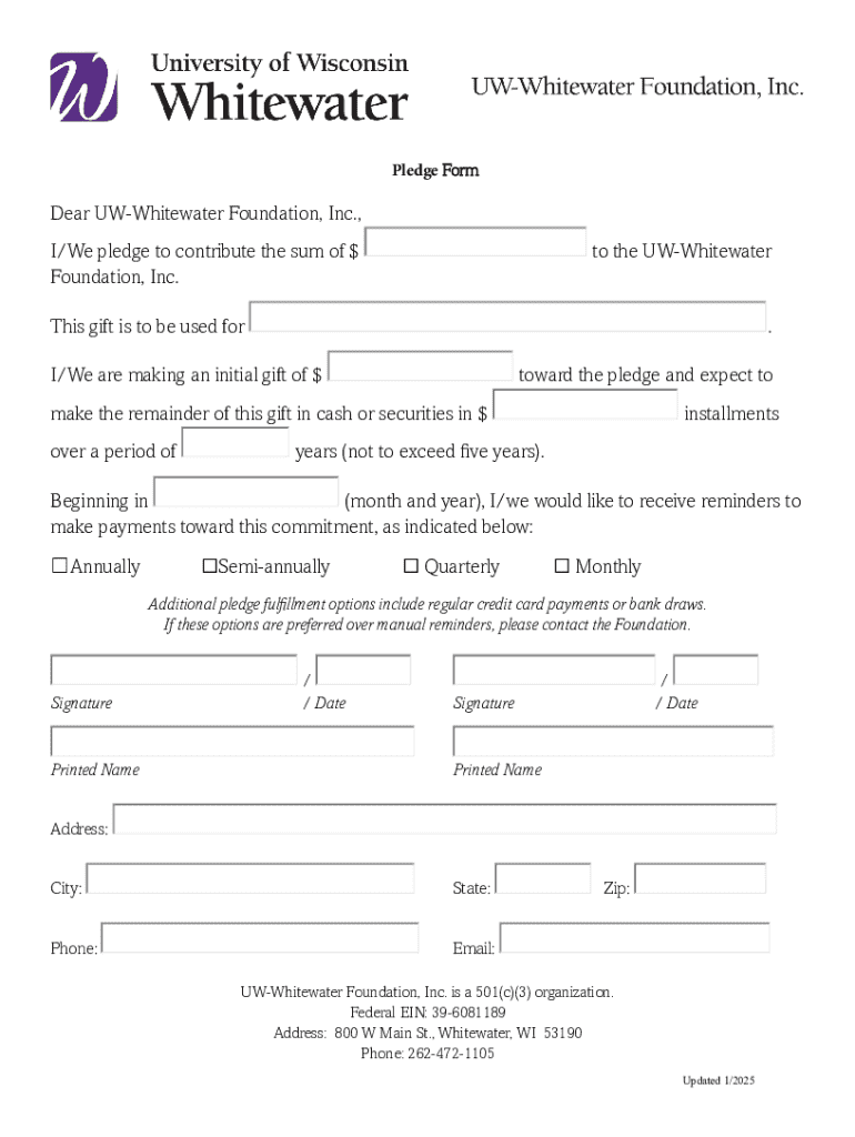 Fillable Online Pledge Form Fax Email Print - pdfFiller