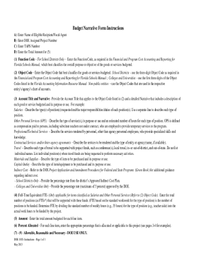 Fillable Online Budget Narrative Instructions Fax Email Print - pdfFiller