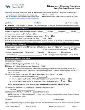 Fillable Online Veterans Education Benefits Enrollment Fax Email Print - pdfFiller