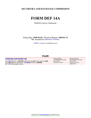 Fillable Online Definitive Proxy Statement of Sterling Software Inc ...