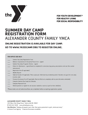 Fillable Online Summer Day Camp Registration Fax Email Print - pdfFiller
