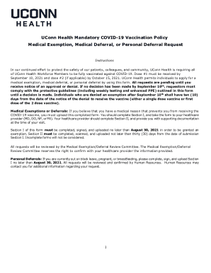 Fillable Online Medical Exemption, Medical Deferral, or Personal ...