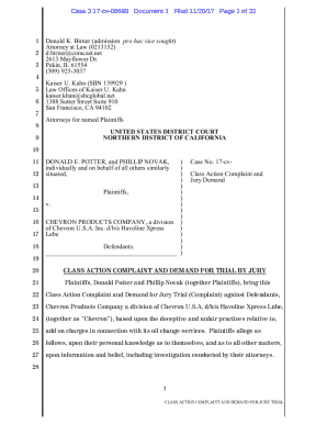 Fillable Online Class Action Complaint Fax Email Print - pdfFiller