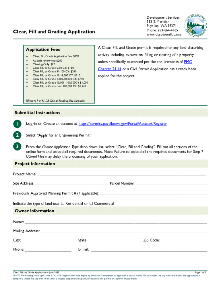 Fillable Online Clear, Fill and Grading Application Fax Email Print - pdfFiller
