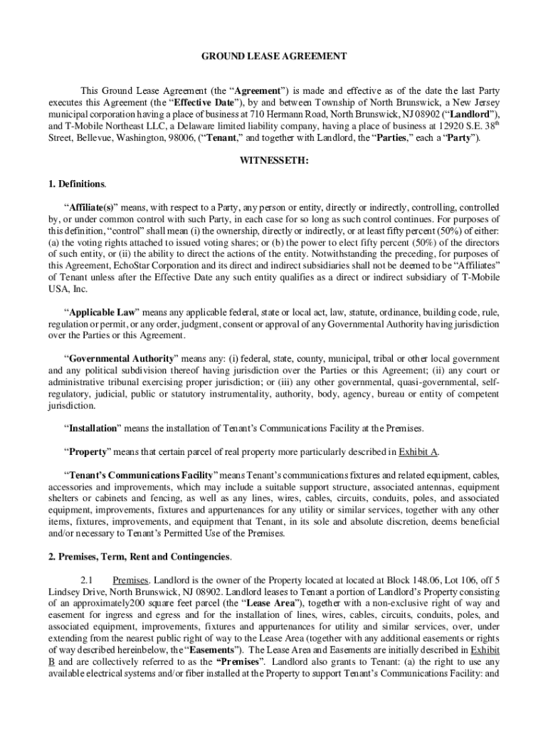 Fillable Online Ground Lease Agreement Fax Email Print - pdfFiller