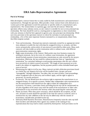Era Sales Representative Agreement Doc Template | pdfFiller