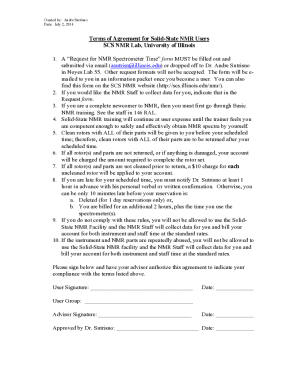 Fillable Online Terms of Agreement for Solid-state Nmr Users Fax Email Print - pdfFiller