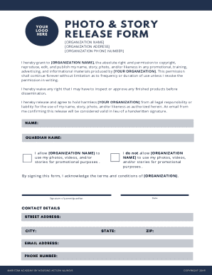 Fillable Online Photo & Story Release Fax Email Print - pdfFiller