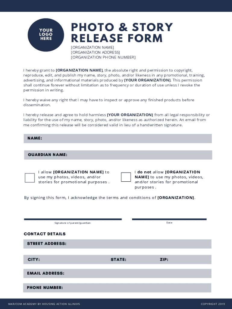 Fillable Online Photo & Story Release Fax Email Print - pdfFiller