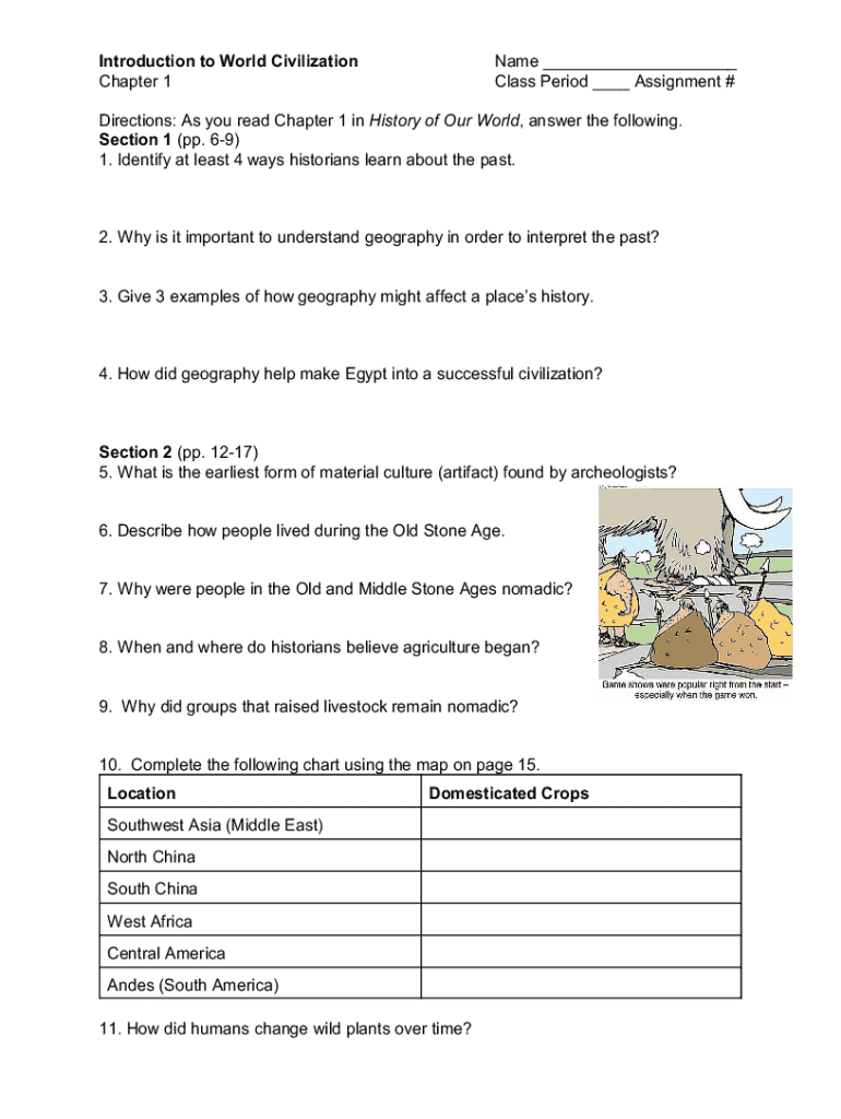 Fillable Online Introduction to World Civilization Fax Email Print ...