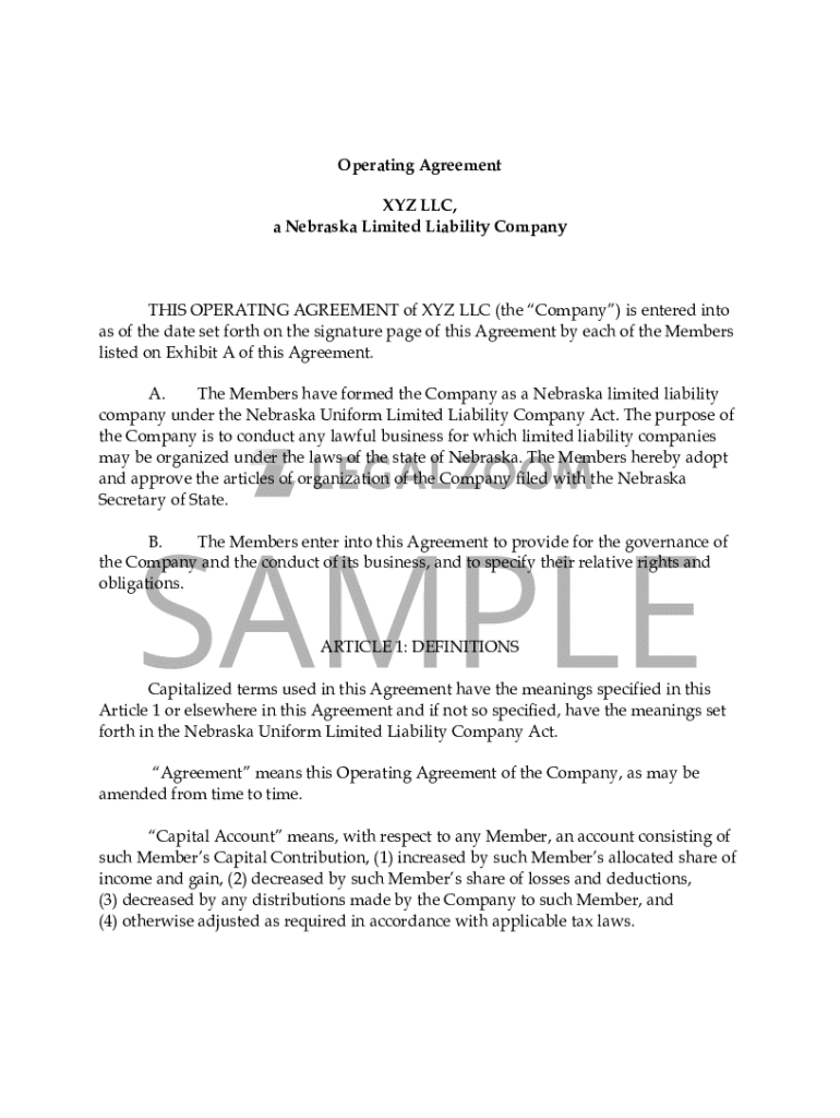 Fillable Online Operating Agreement of Xyz Llc Fax Email Print - pdfFiller