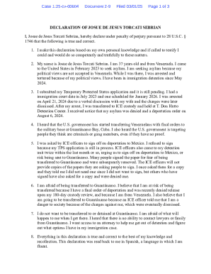 Fillable Online Declaration for Asylum Case Fax Email Print - pdfFiller