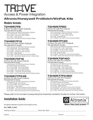 Fillable Online Trove Honeywell Kits Installation Guide Fax Email Print - pdfFiller