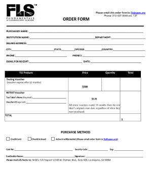 Fillable Online Order Form Fax Email Print - pdfFiller