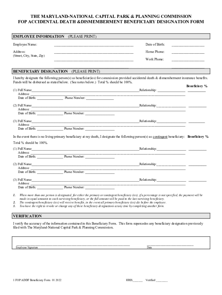 Fillable Online Beneficiary Designation Form Fax Email Print - pdfFiller