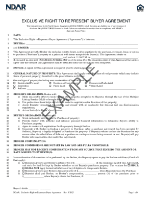 Fillable Online Exclusive Right to Represent Buyer Agreement Fax Email ...