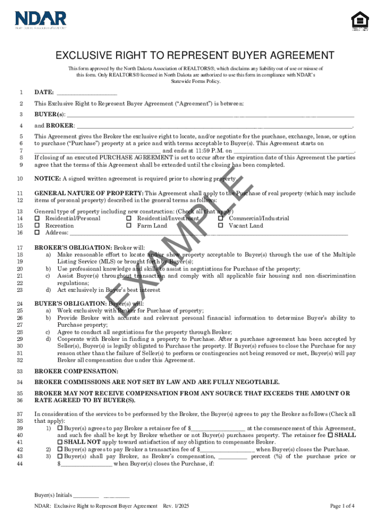 Fillable Online Exclusive Right to Represent Buyer Agreement Fax Email ...