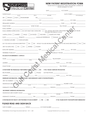 Fillable Online New Patient Registration Fax Email Print - pdfFiller