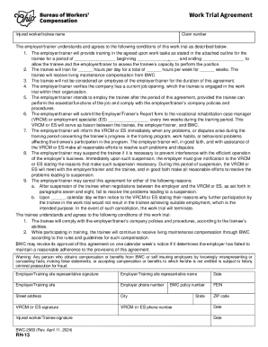 Fillable Online Work Trial Agreement Fax Email Print - pdfFiller