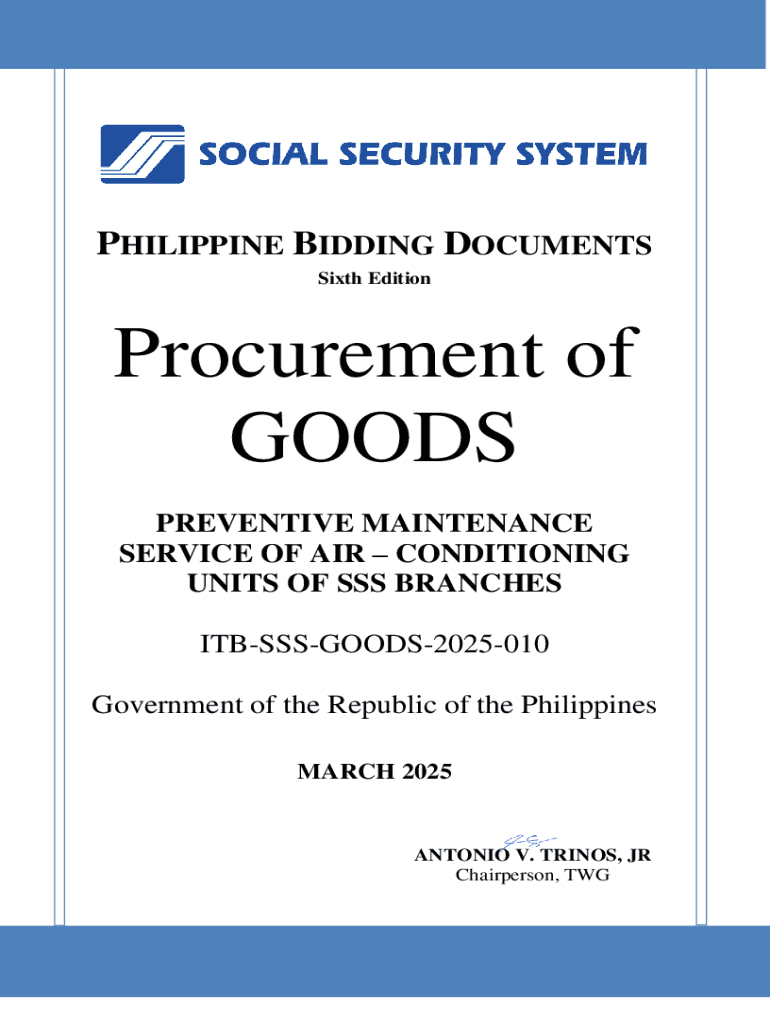 Fillable Online Procurement of Goods Preventive Maintenance Service of Air – Conditioning Units ...