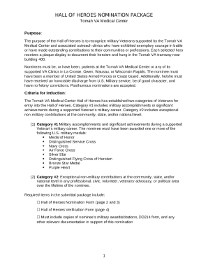 Hall of Heroes Nomination Doc Template | pdfFiller