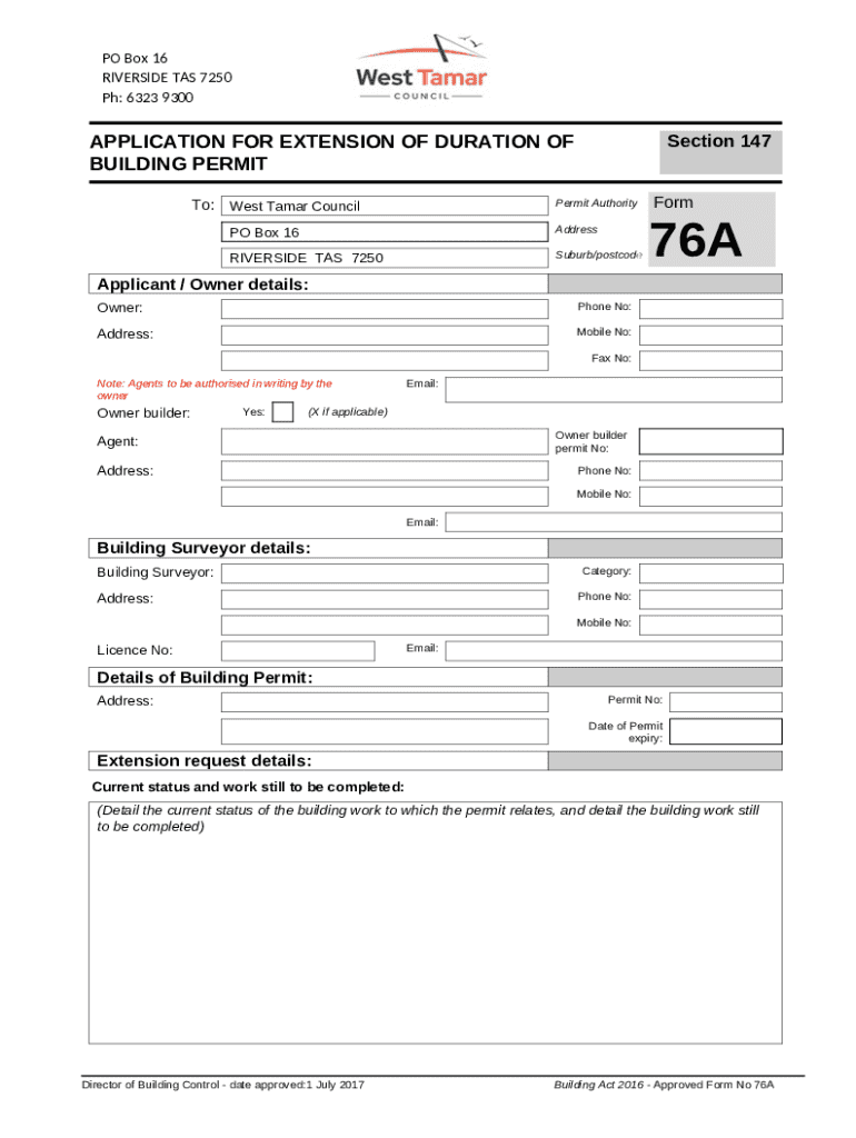 Application for Extension of Duration of Building Permit Doc Template ...