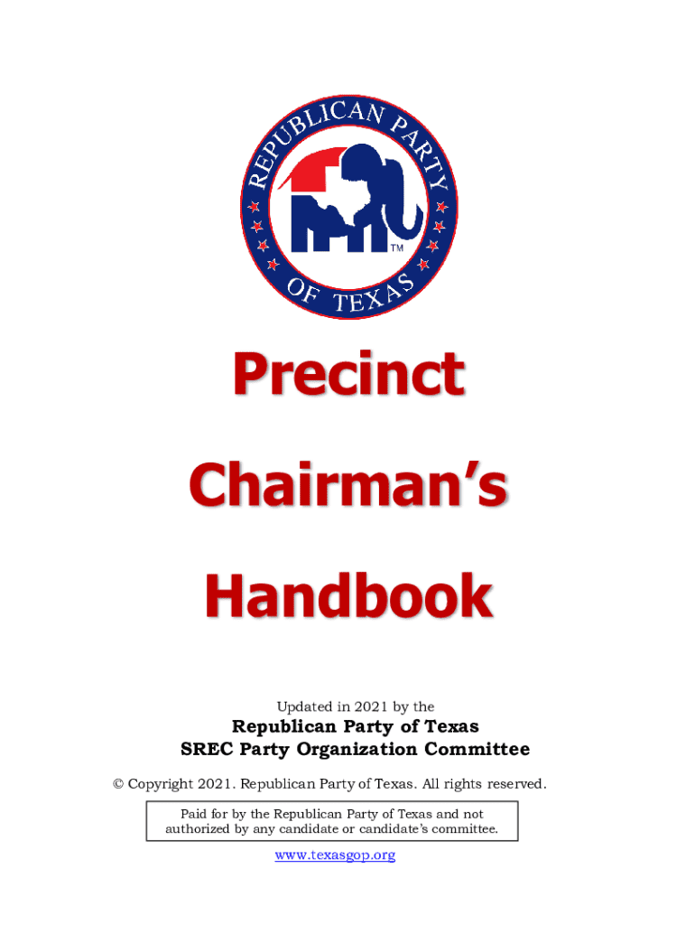 Fillable Online Precinct Chairman’s Handbook Fax Email Print - pdfFiller