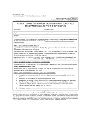 Fillable Online Petition to Make Special Under the Collaborative Search ...