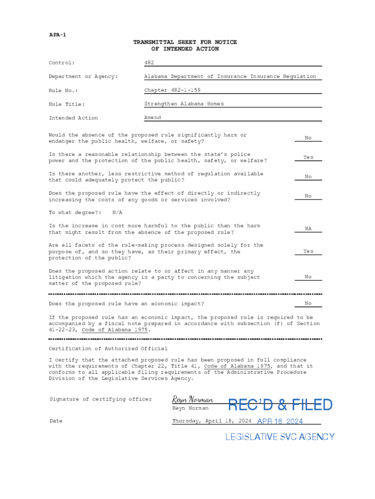Fillable Online Transmittal Sheet for Notice of Intended Action Fax Email Print - pdfFiller