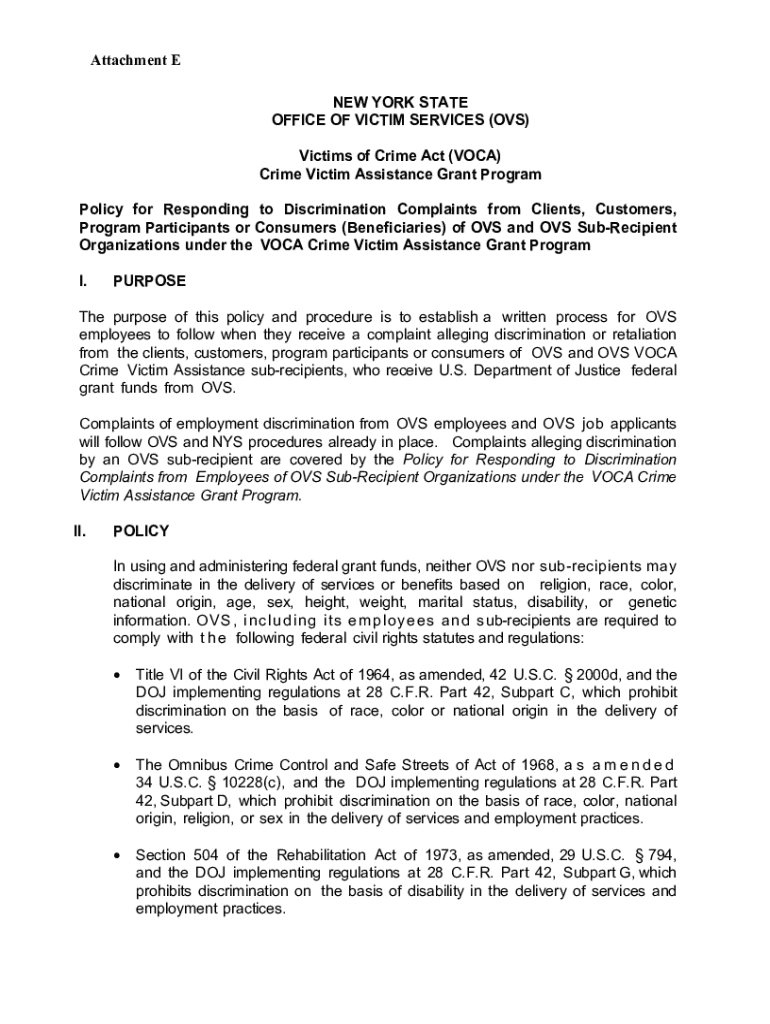 Fillable Online Victims of Crime Act (voca) Crime Victim Assistance ...