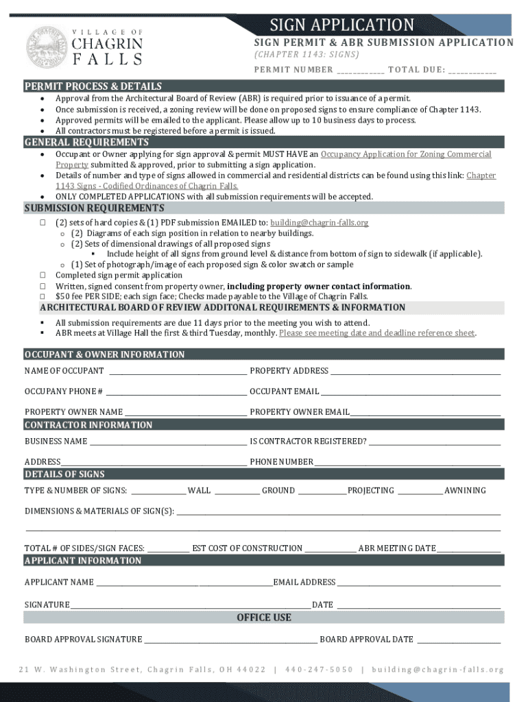 Fillable Online Sign Permit & Abr Submission Application Fax Email Print - pdfFiller