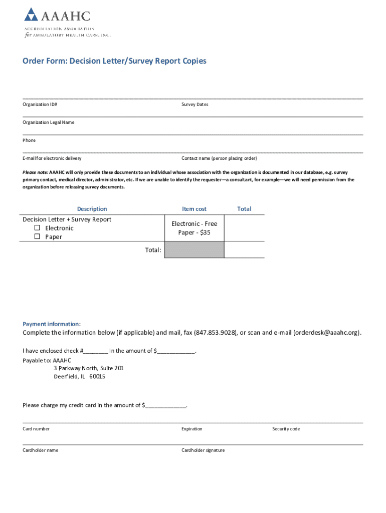 Fillable Online Decision Letter/survey Report Copies Fax Email Print - pdfFiller