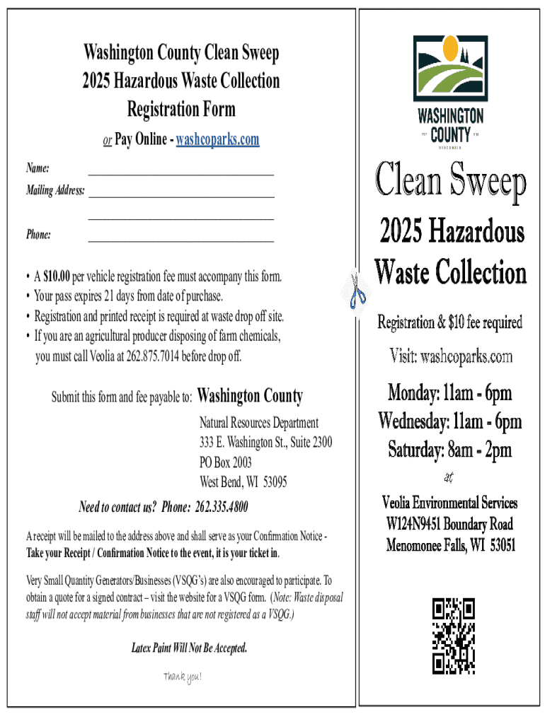 Fillable Online 2025 Hazardous Waste Collection Registration Fax Email ...