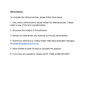 Fillable Online Administrative Referral Form Fax Email Print - pdfFiller