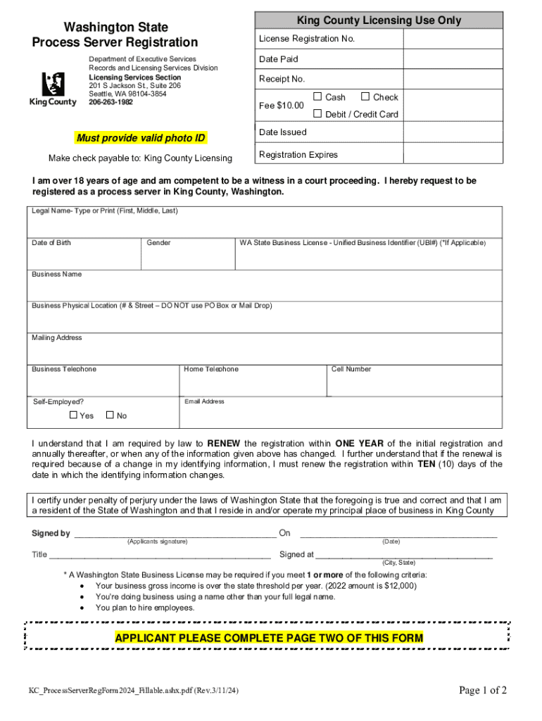 Fillable Online Process Server Registration Fax Email Print - pdfFiller