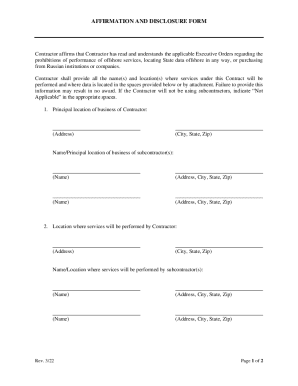 Fillable Online Affirmation and Disclosure Form Fax Email Print - pdfFiller